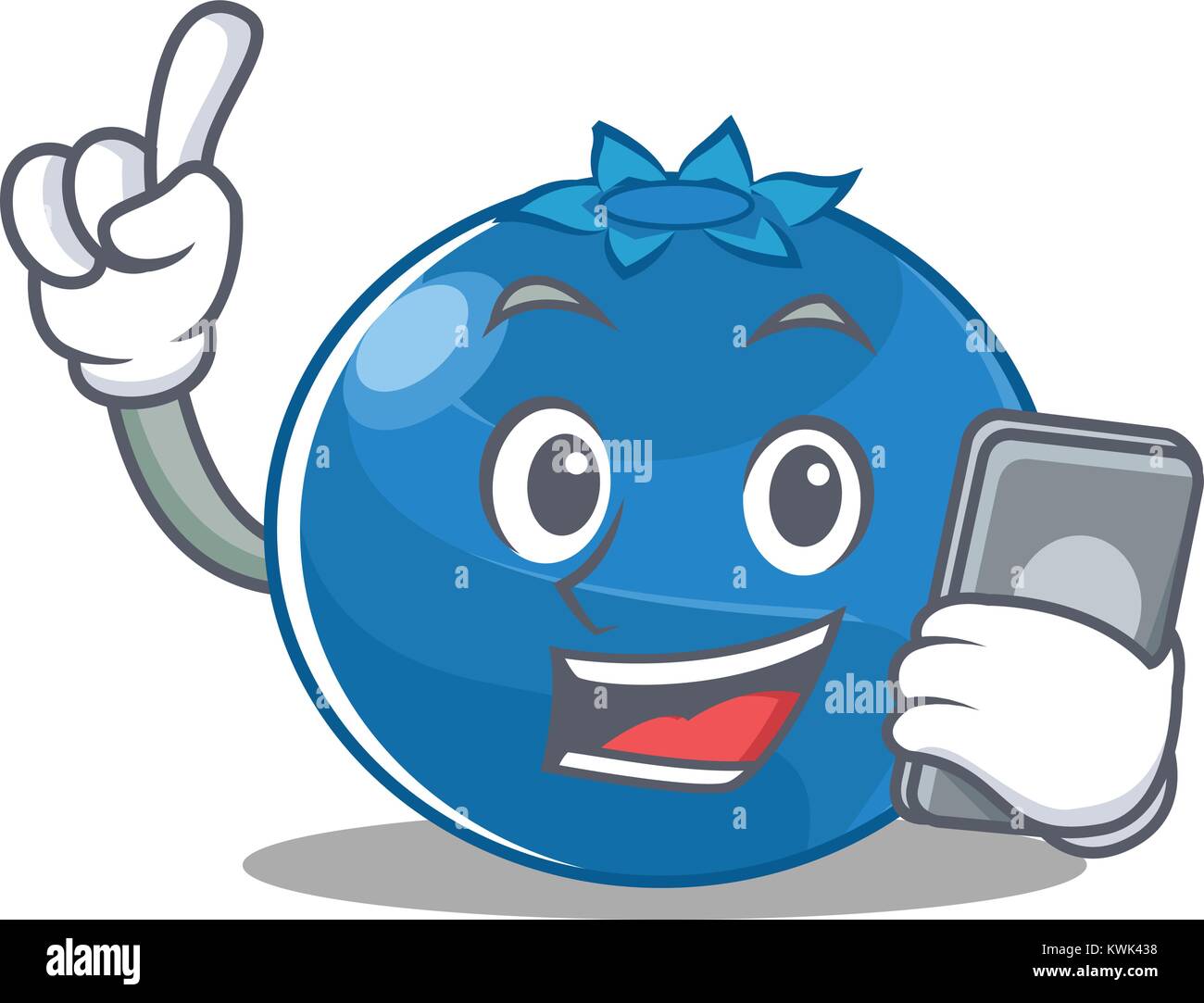 With phone blueberry character cartoon style Stock Vector Image & Art ...