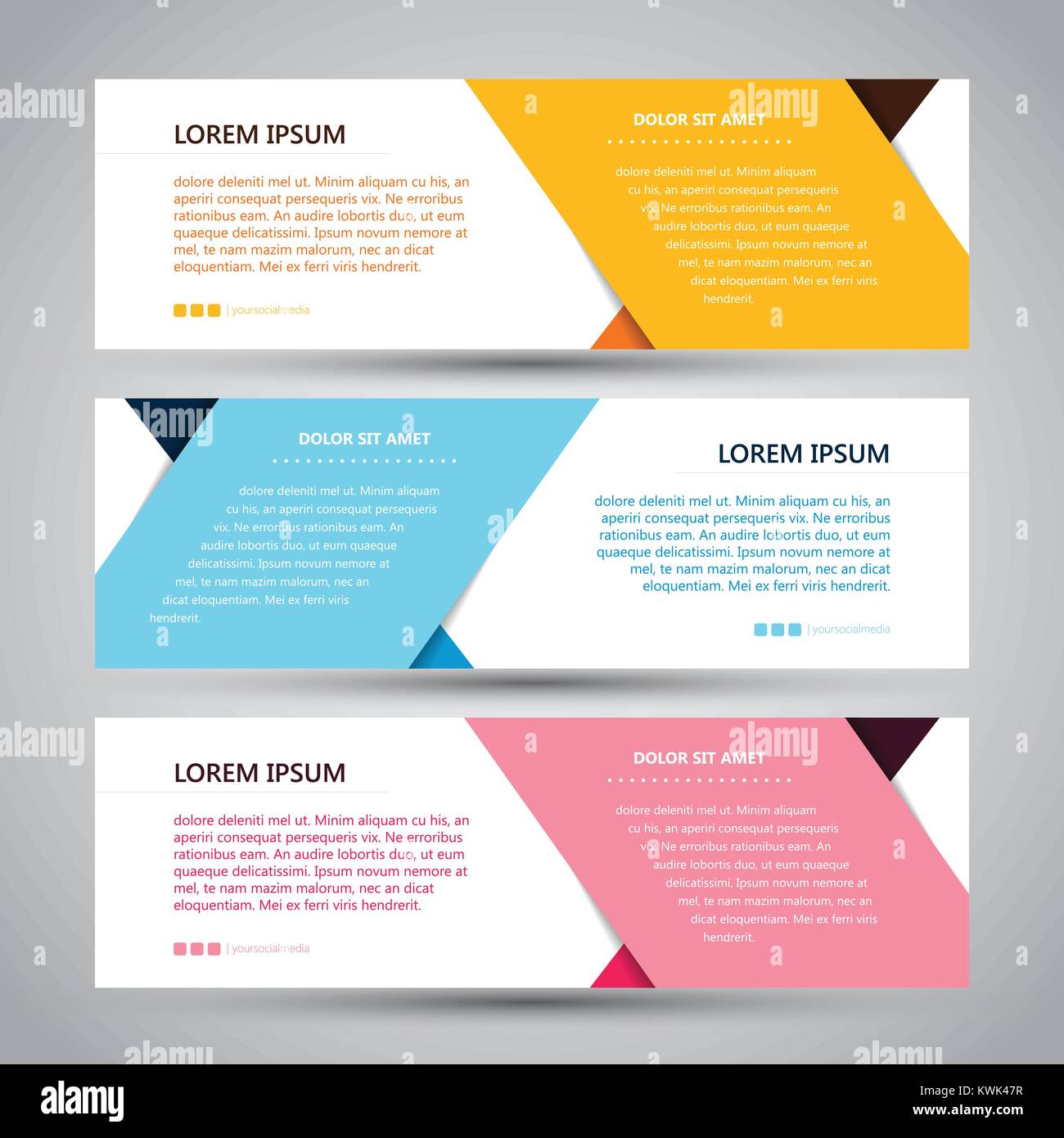 Simple Three Color Abstract Banner Stock Vector Image & Art - Alamy