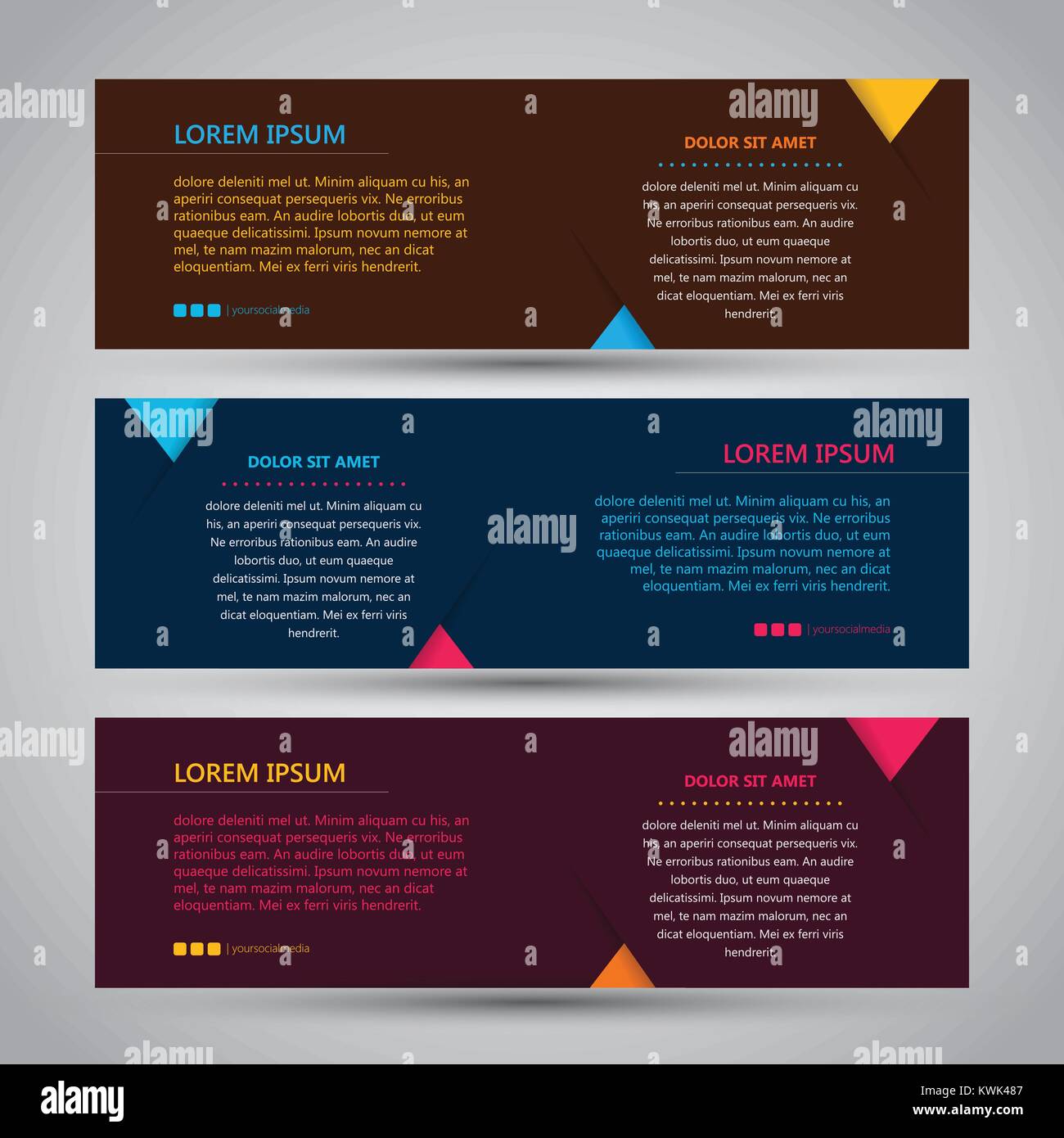 Simple Three Color Abstract Banner Stock Vector Image & Art - Alamy