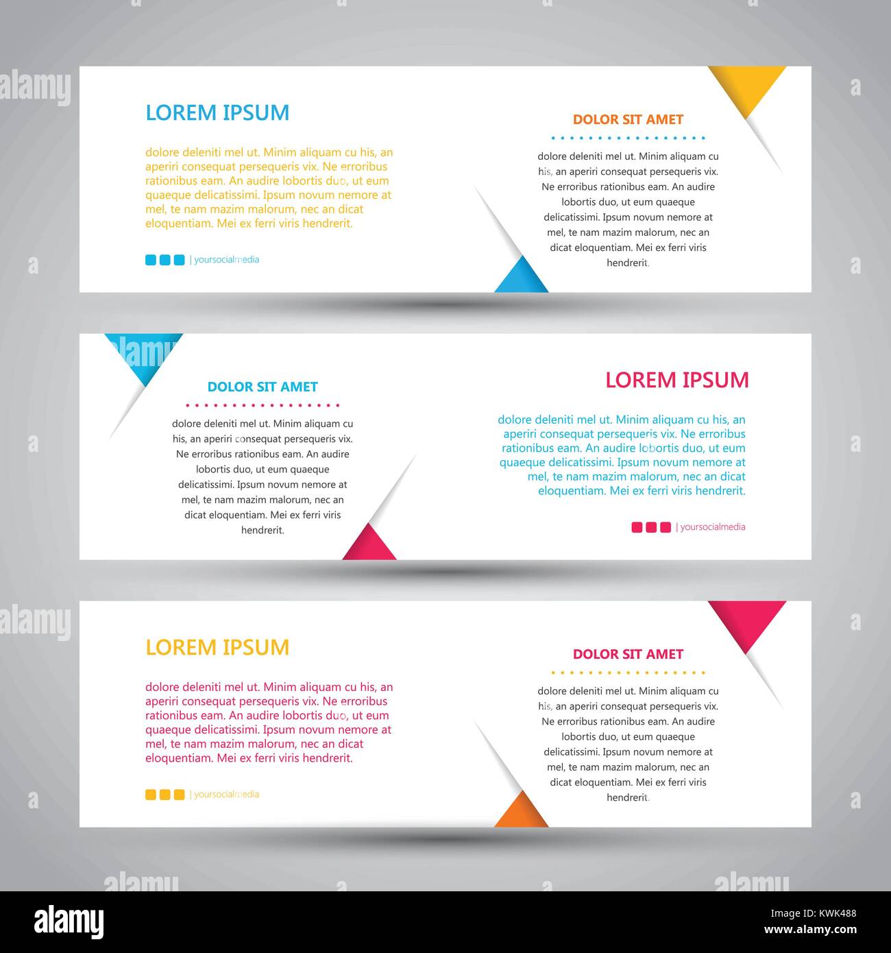 Simple Three Color Abstract Banner Stock Vector Image & Art - Alamy