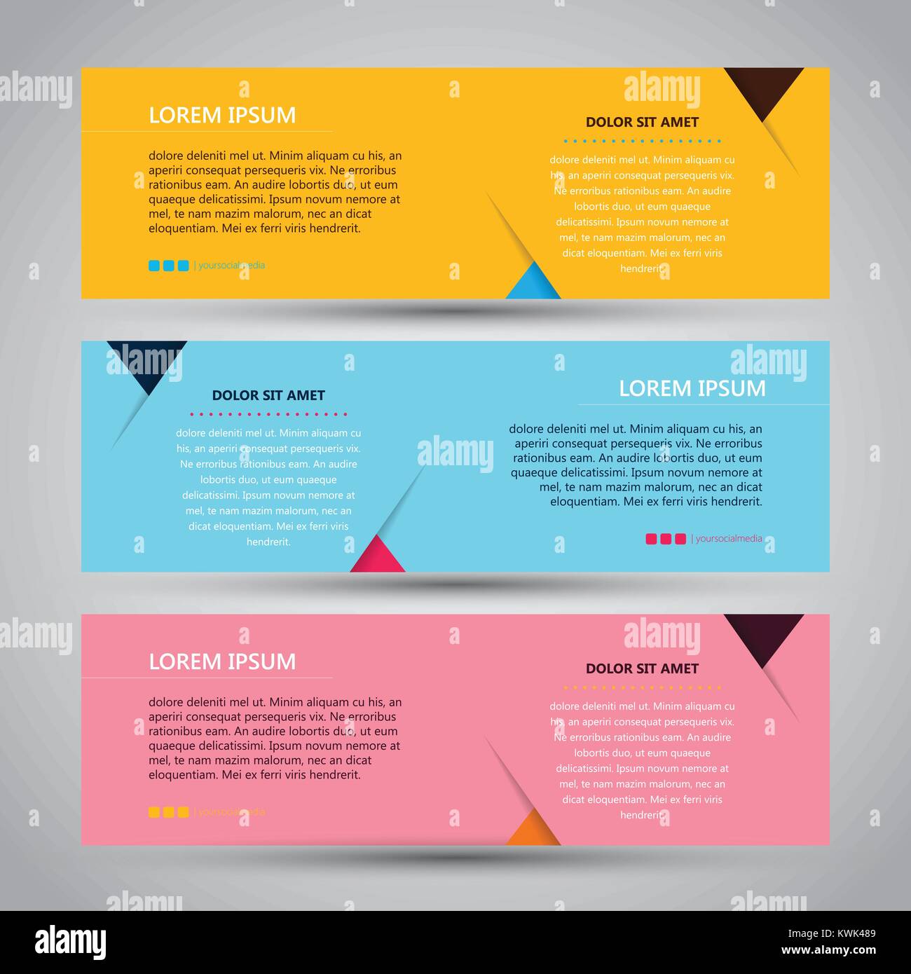 Simple Three Color Abstract Banner Stock Vector Image & Art - Alamy