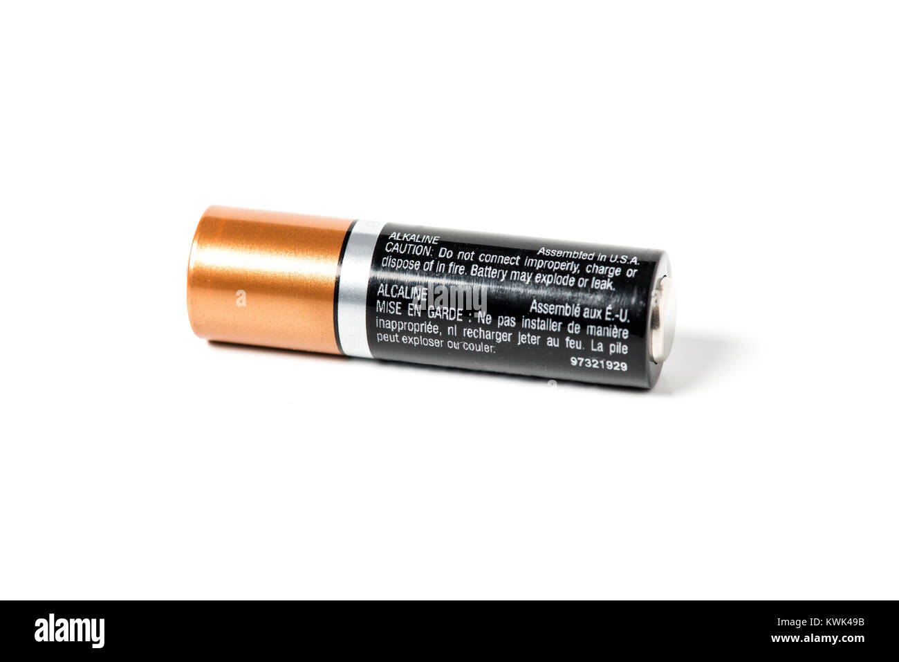 AA battery on white background Stock Photo - Alamy