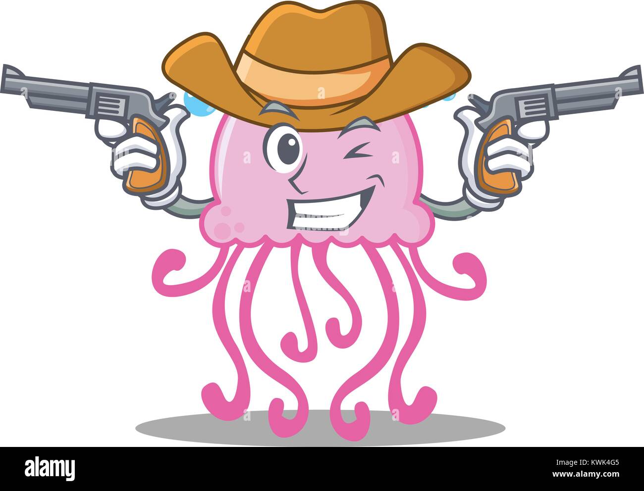 Cowboy cute jellyfish character cartoon Stock Vector Image & Art - Alamy
