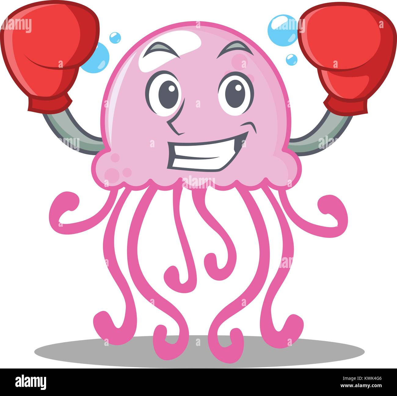 Boxing cute jellyfish character cartoon Stock Vector Image & Art - Alamy