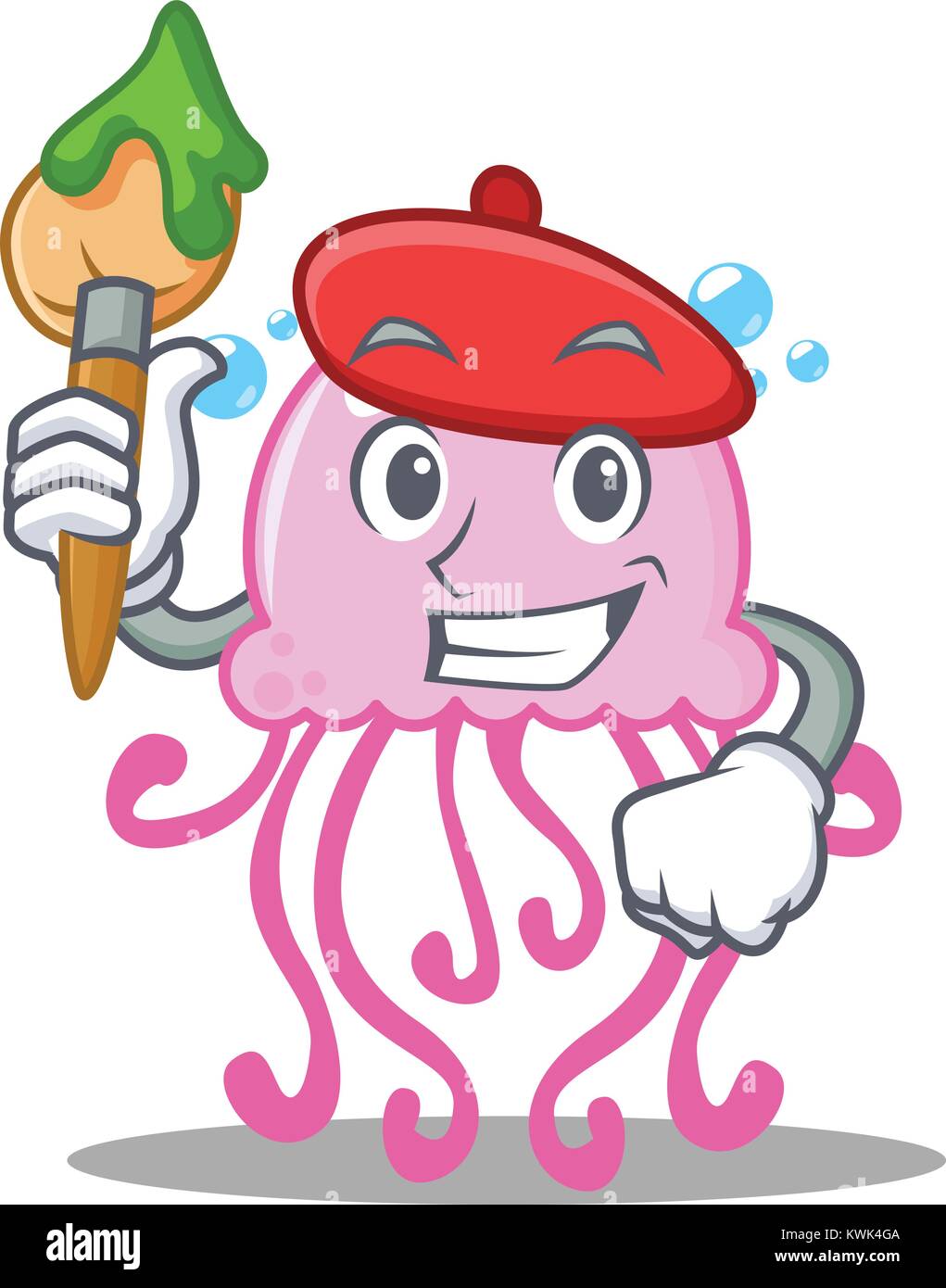 Artist cute jellyfish character cartoon Stock Vector Image & Art - Alamy