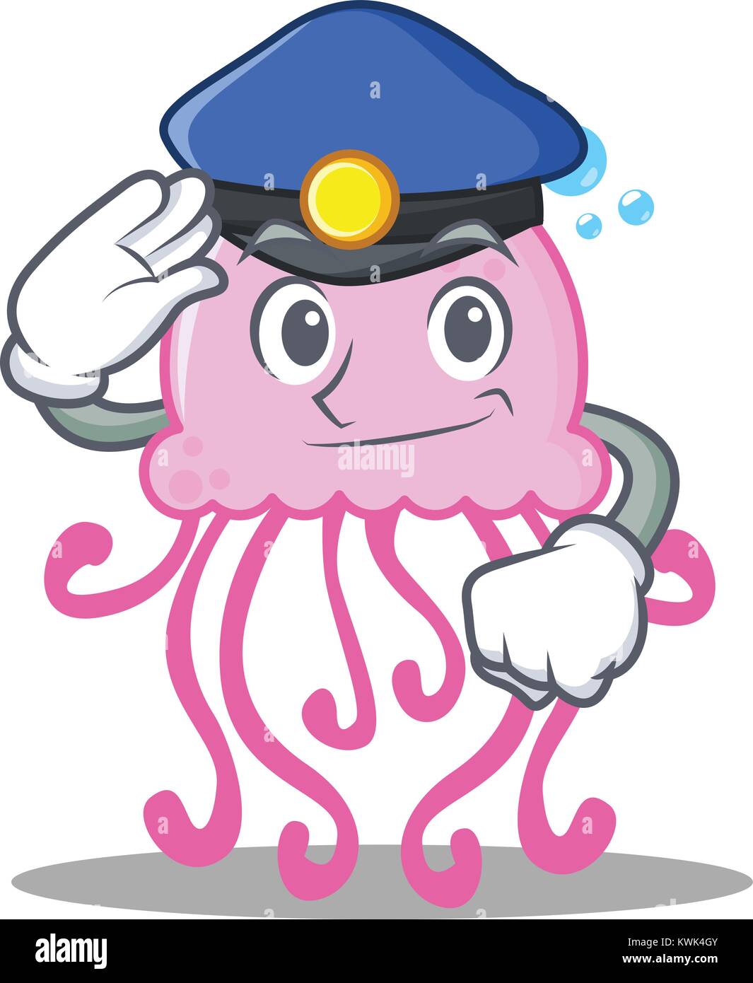 Police cute jellyfish character cartoon Stock Vector Image & Art - Alamy
