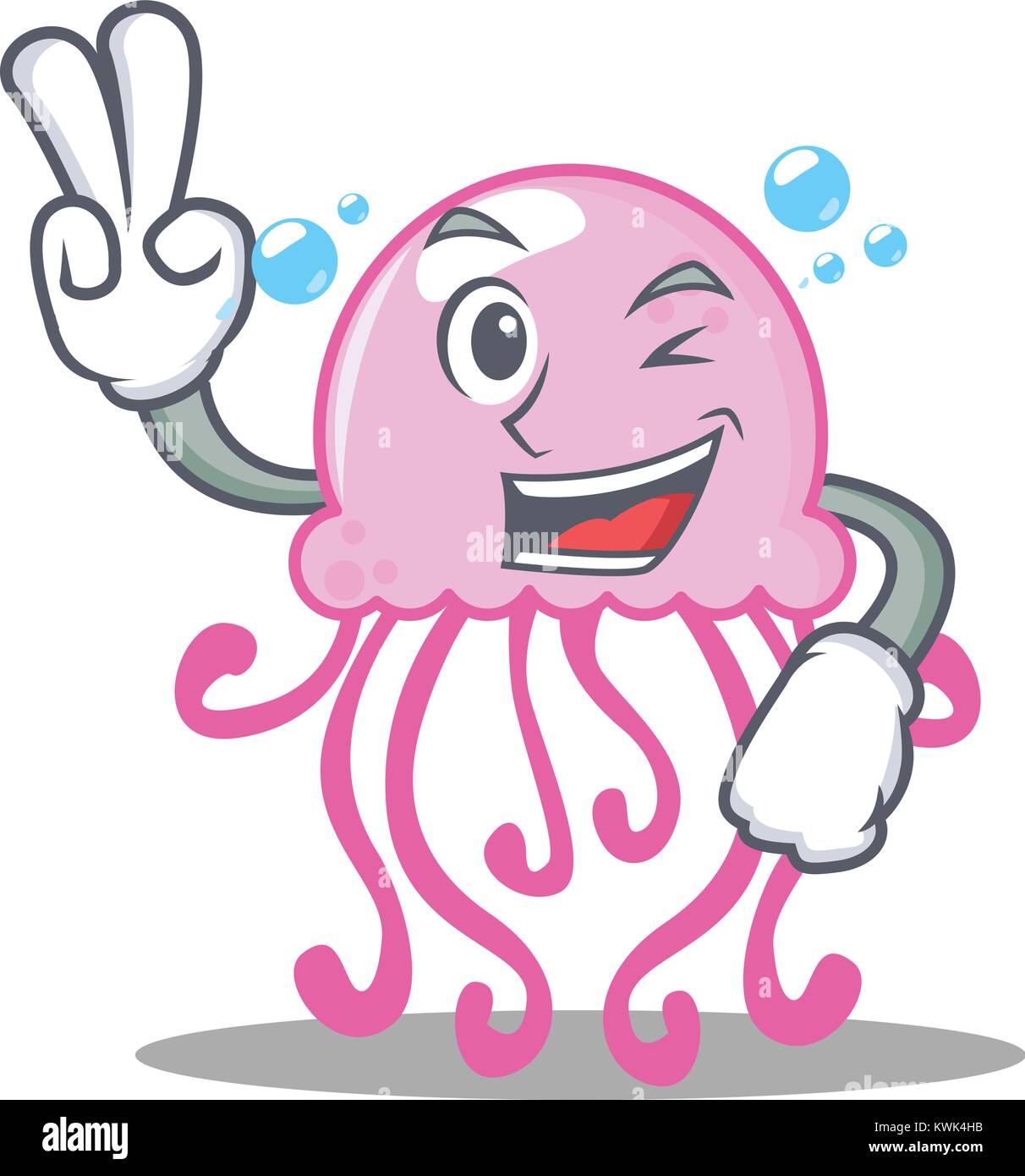 Two finger cute jellyfish character cartoon Stock Vector Image & Art ...