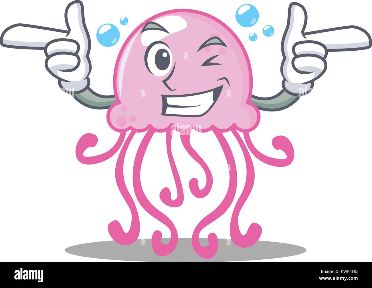 Wink cute jellyfish character cartoon Stock Vector Image & Art - Alamy