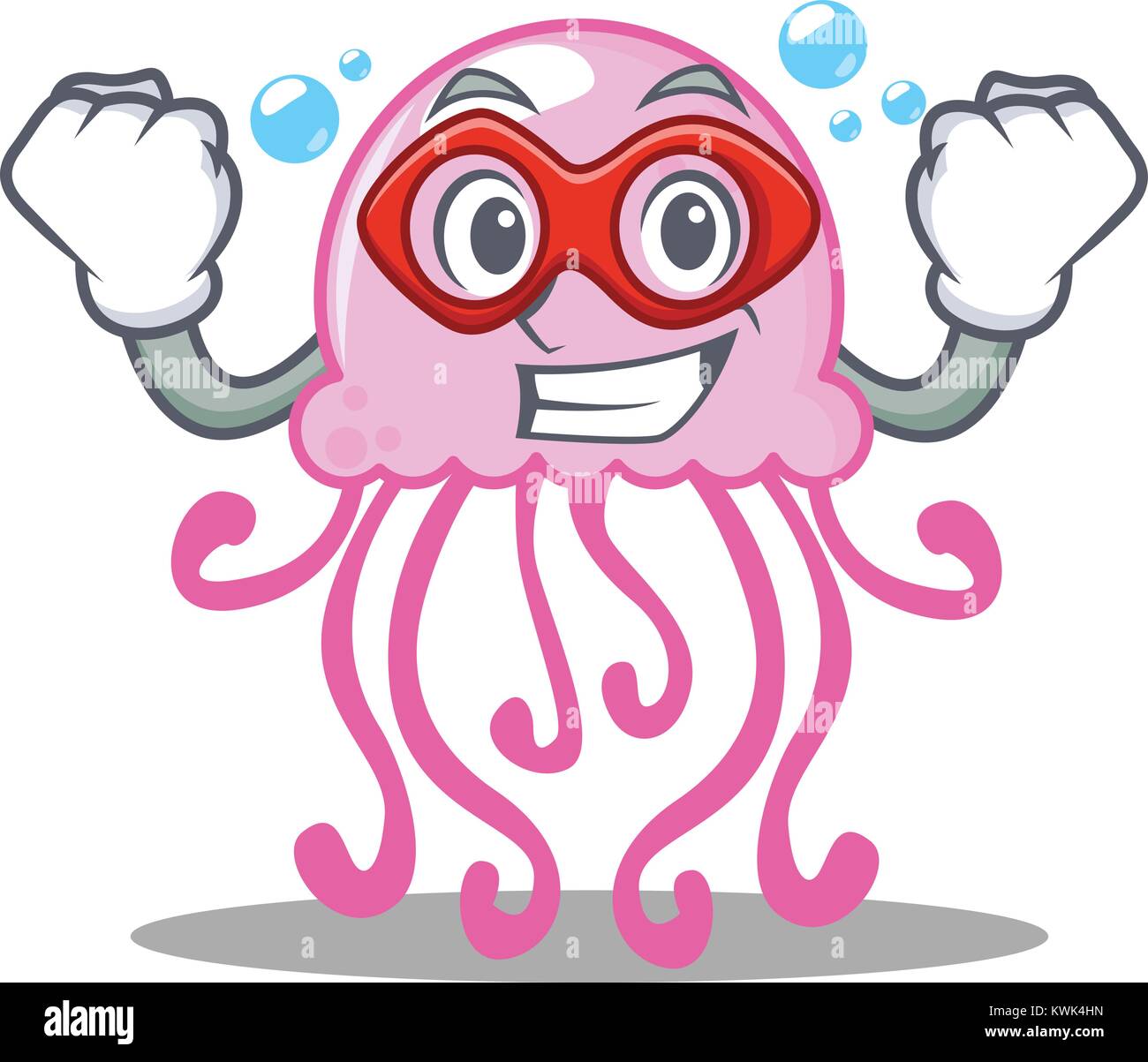 Super hero cute jellyfish character cartoon Stock Vector Image & Art ...
