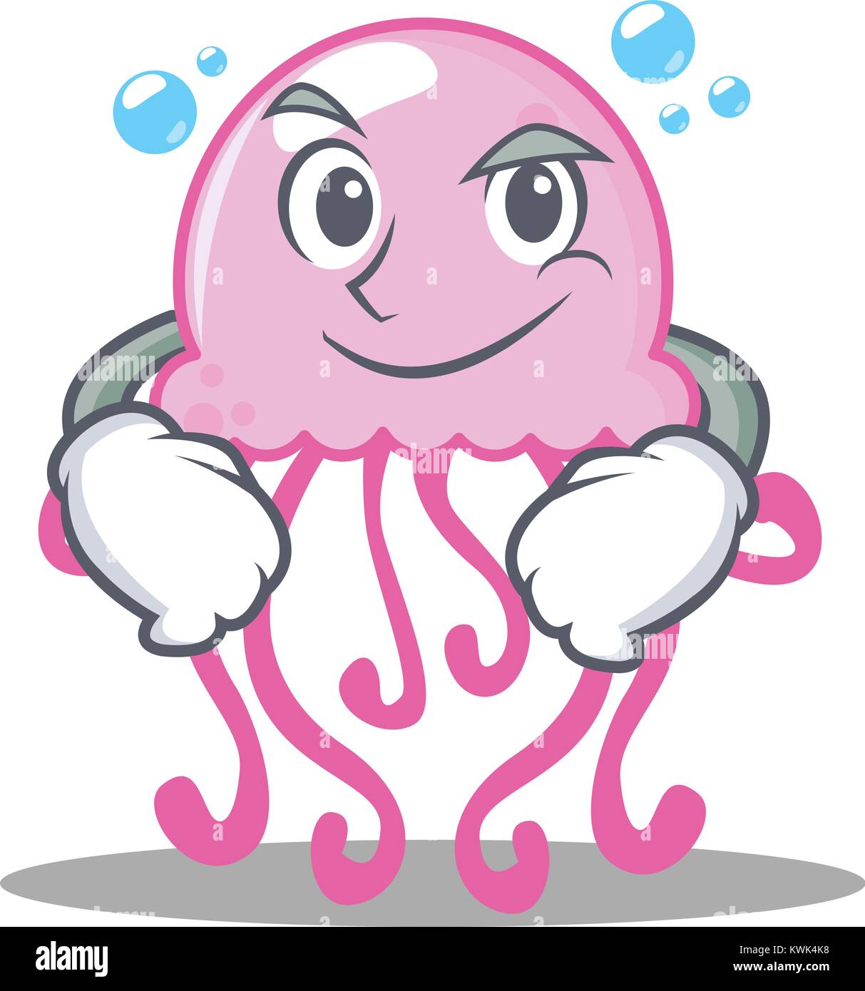 Smirking cute jellyfish character cartoon Stock Vector Image & Art - Alamy