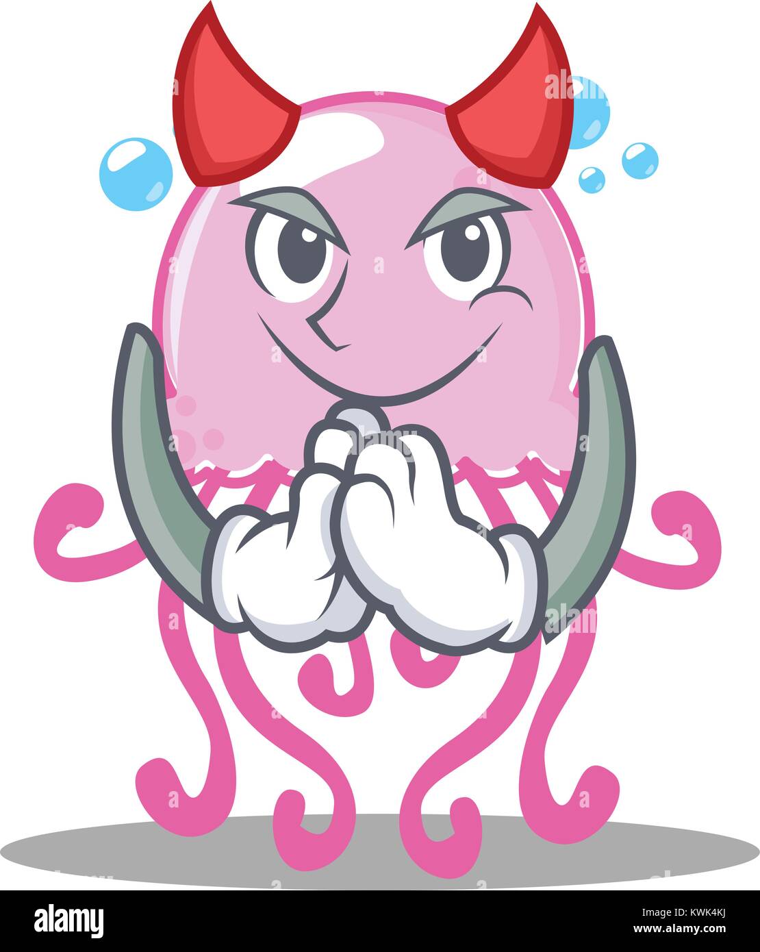 Devil cute jellyfish character cartoon Stock Vector Image & Art - Alamy