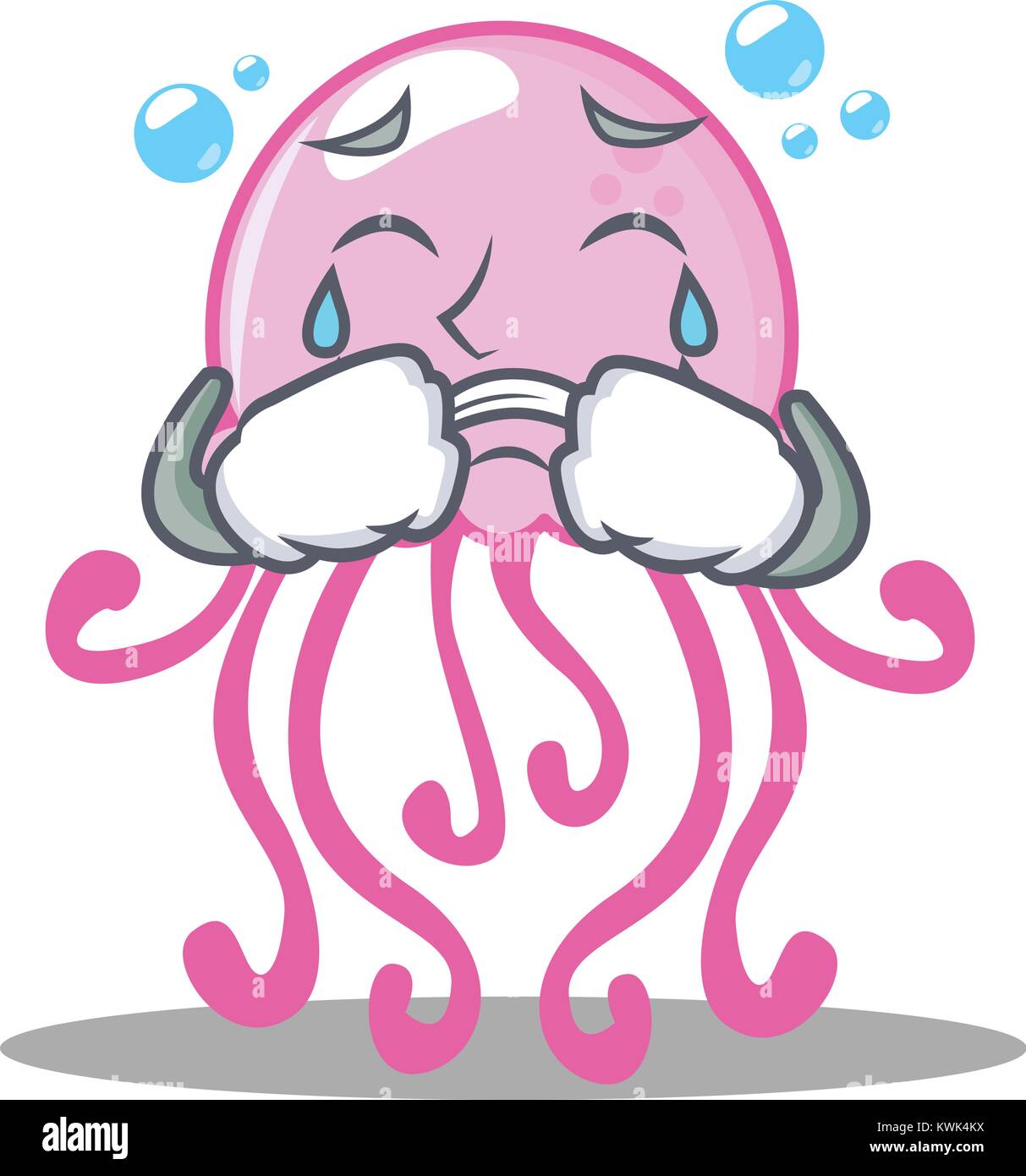 Crying cute jellyfish character cartoon Stock Vector Image & Art - Alamy