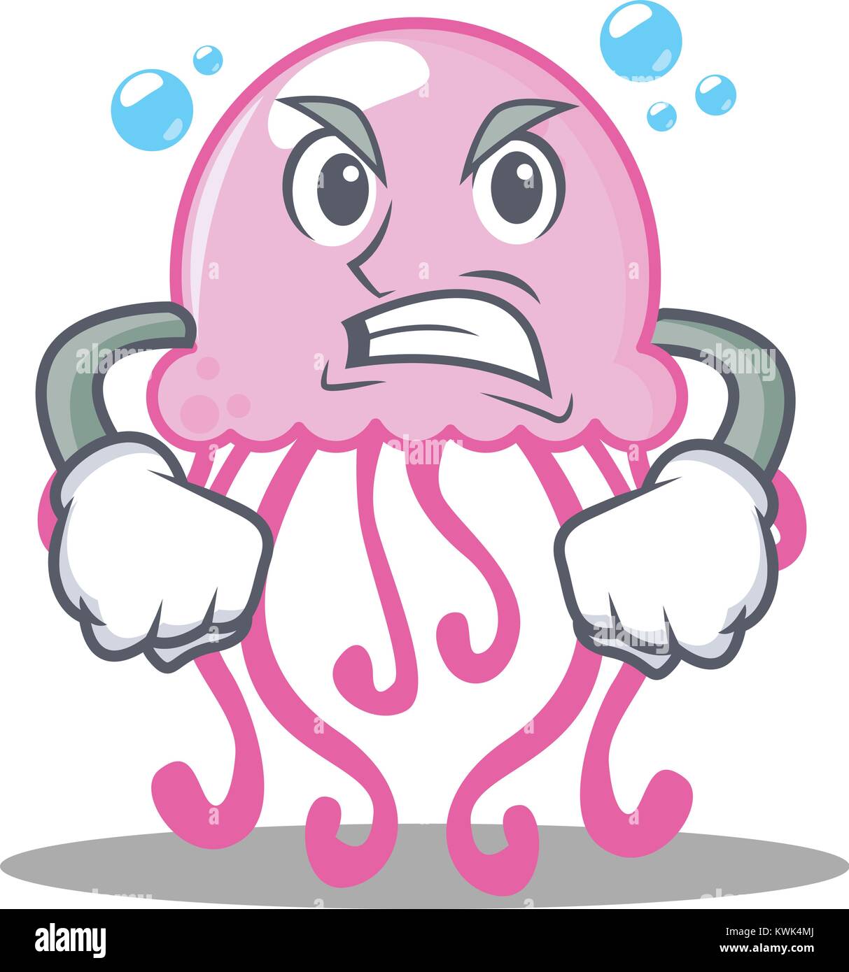 Angry cute jellyfish character cartoon Stock Vector Image & Art - Alamy
