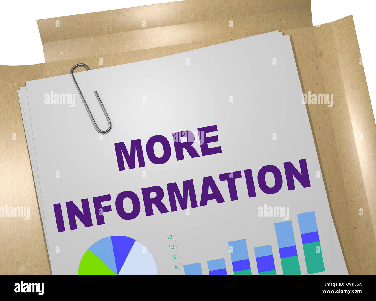 3D illustration of MORE INFORMATION title on business document Stock ...