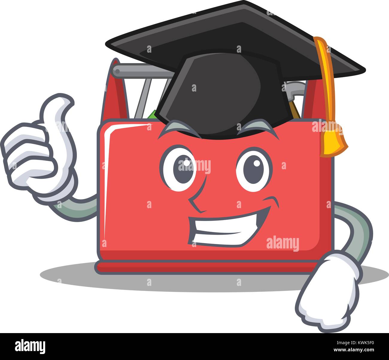 Graduation tool box character cartoon Stock Vector Image & Art - Alamy