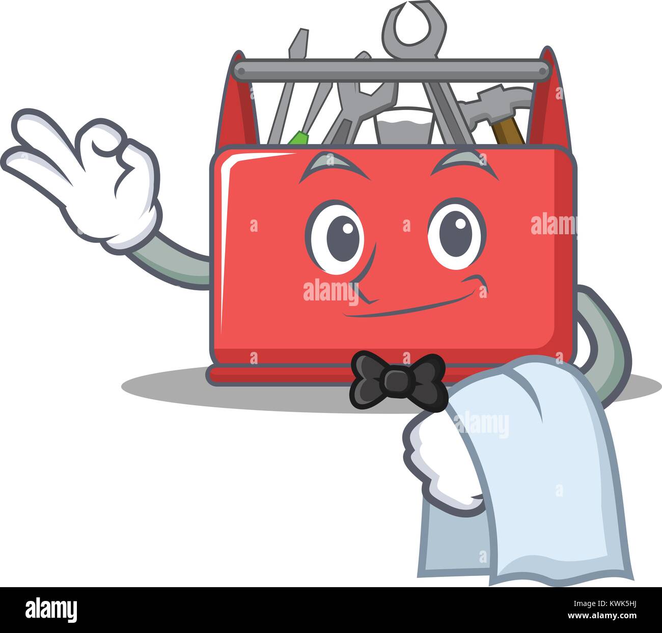 Waiter tool box character cartoon Stock Vector Image & Art - Alamy