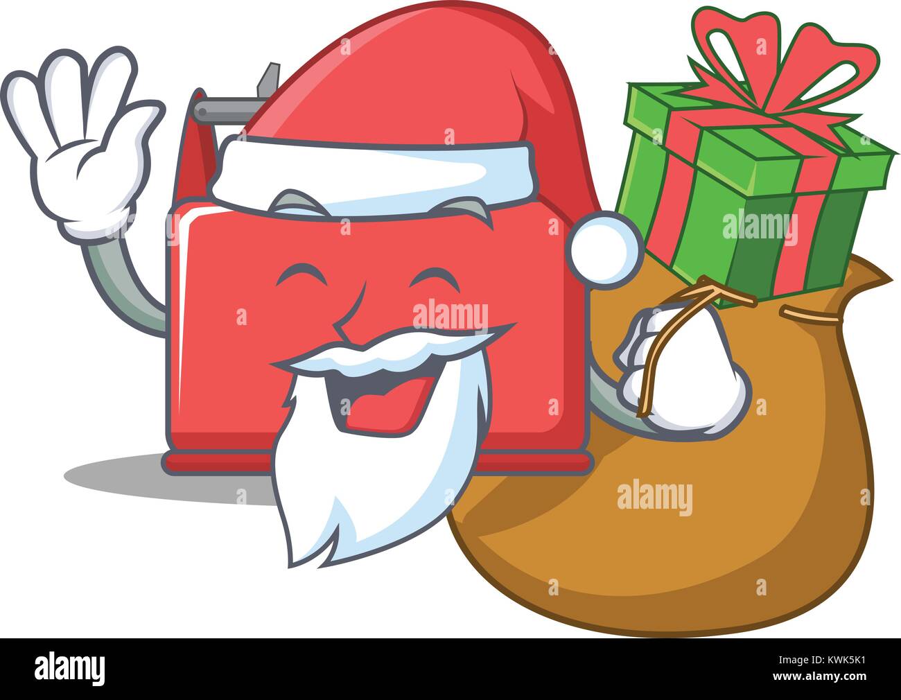 Santa with gift tool box character cartoon Stock Vector Image & Art - Alamy
