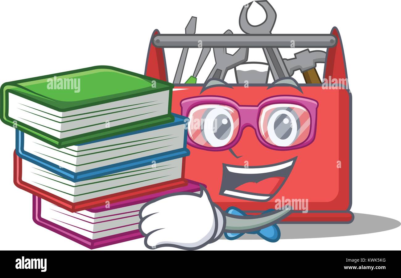 Student with book tool box character cartoon Stock Vector Image & Art ...