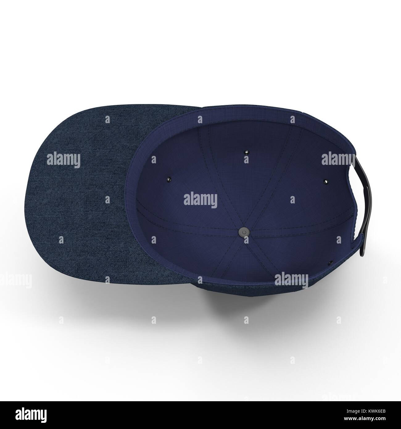 Blue Baseball Hat on white. Side view. 3D illustration Stock Photo - Alamy