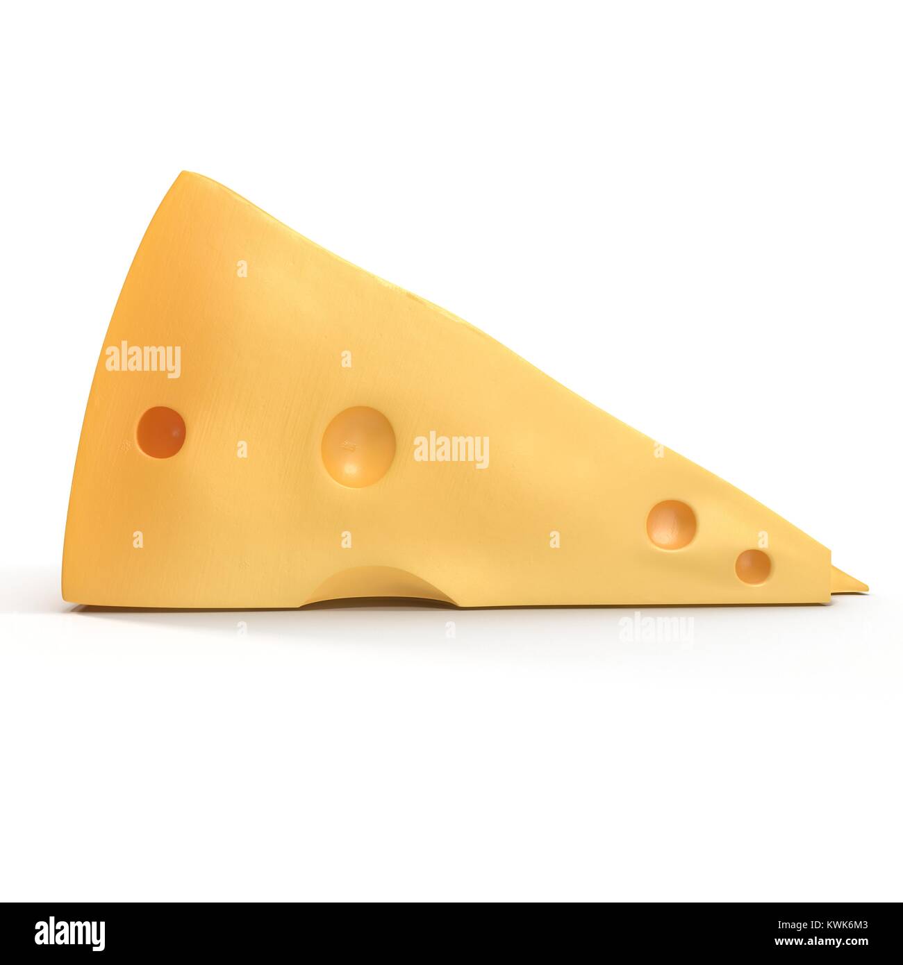 Cheese Wedge on white. 3D illustration Stock Photo - Alamy