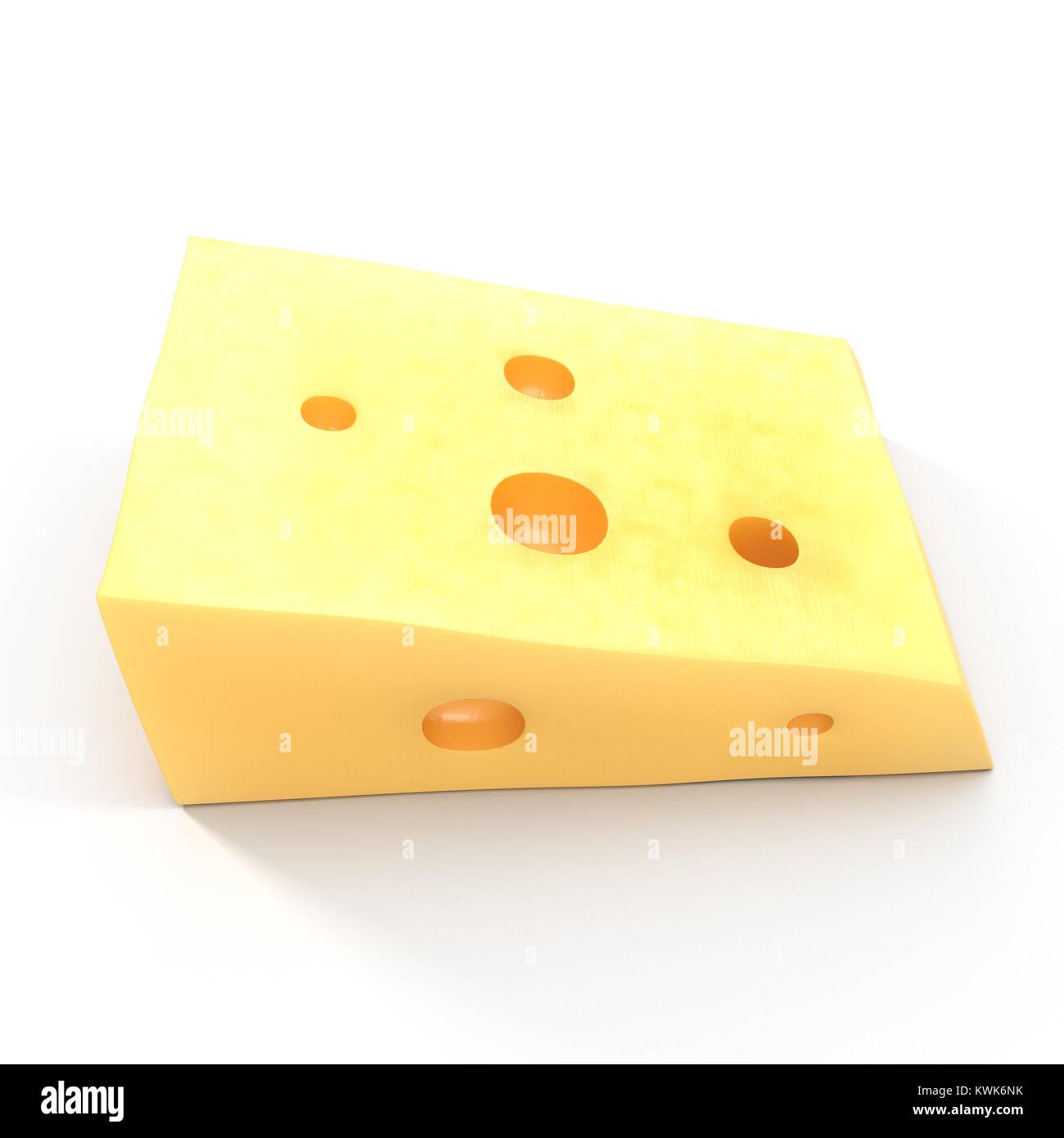 Wedge of cheese on white. 3D illustration Stock Photo - Alamy