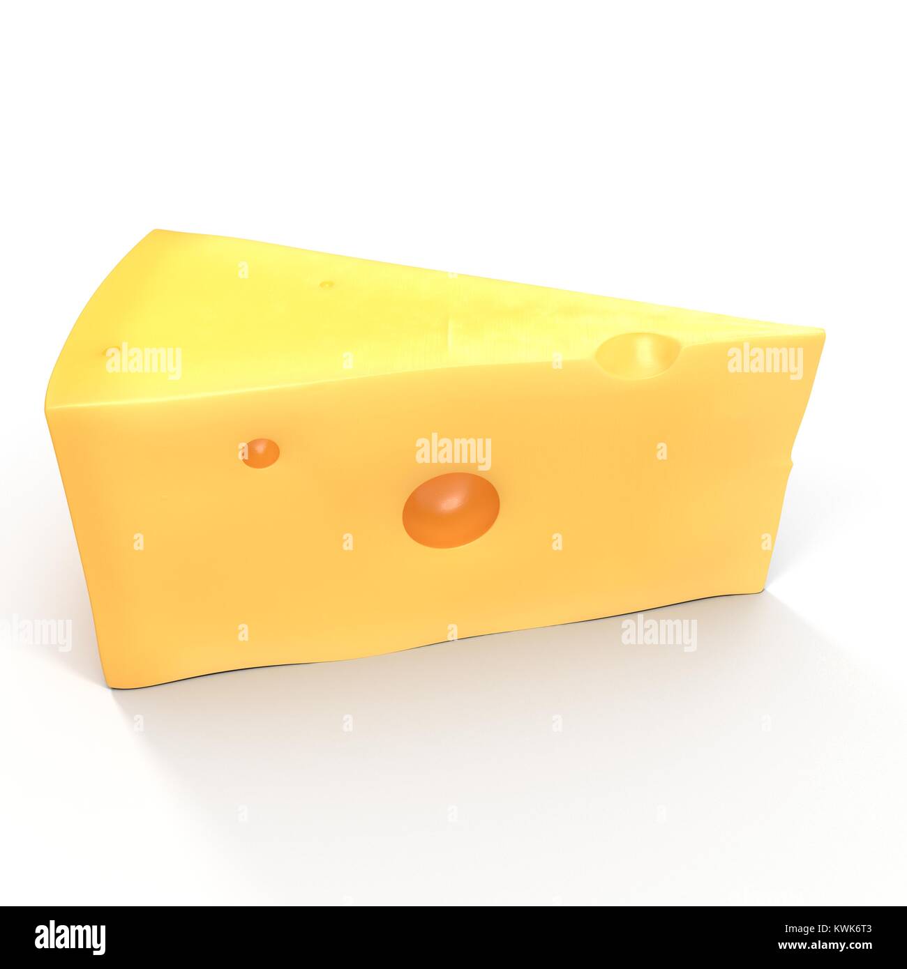 Wedge of cheese on white. 3D illustration Stock Photo - Alamy