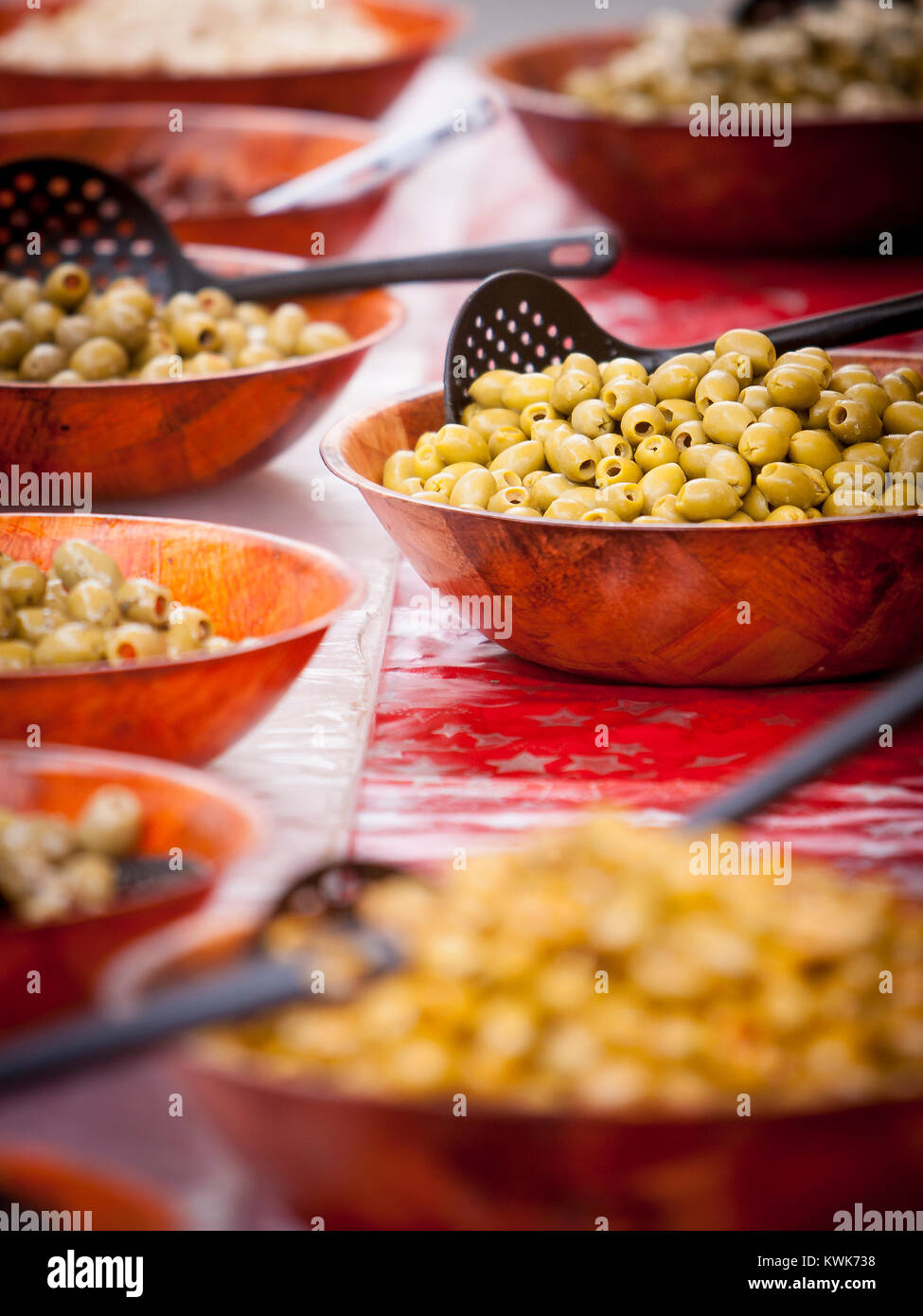 olive assortment on a food market Stock Photo - Alamy