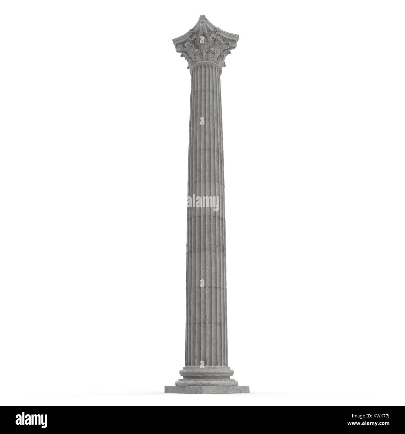 Corinthian Order Column on white. 3D illustration Stock Photo - Alamy