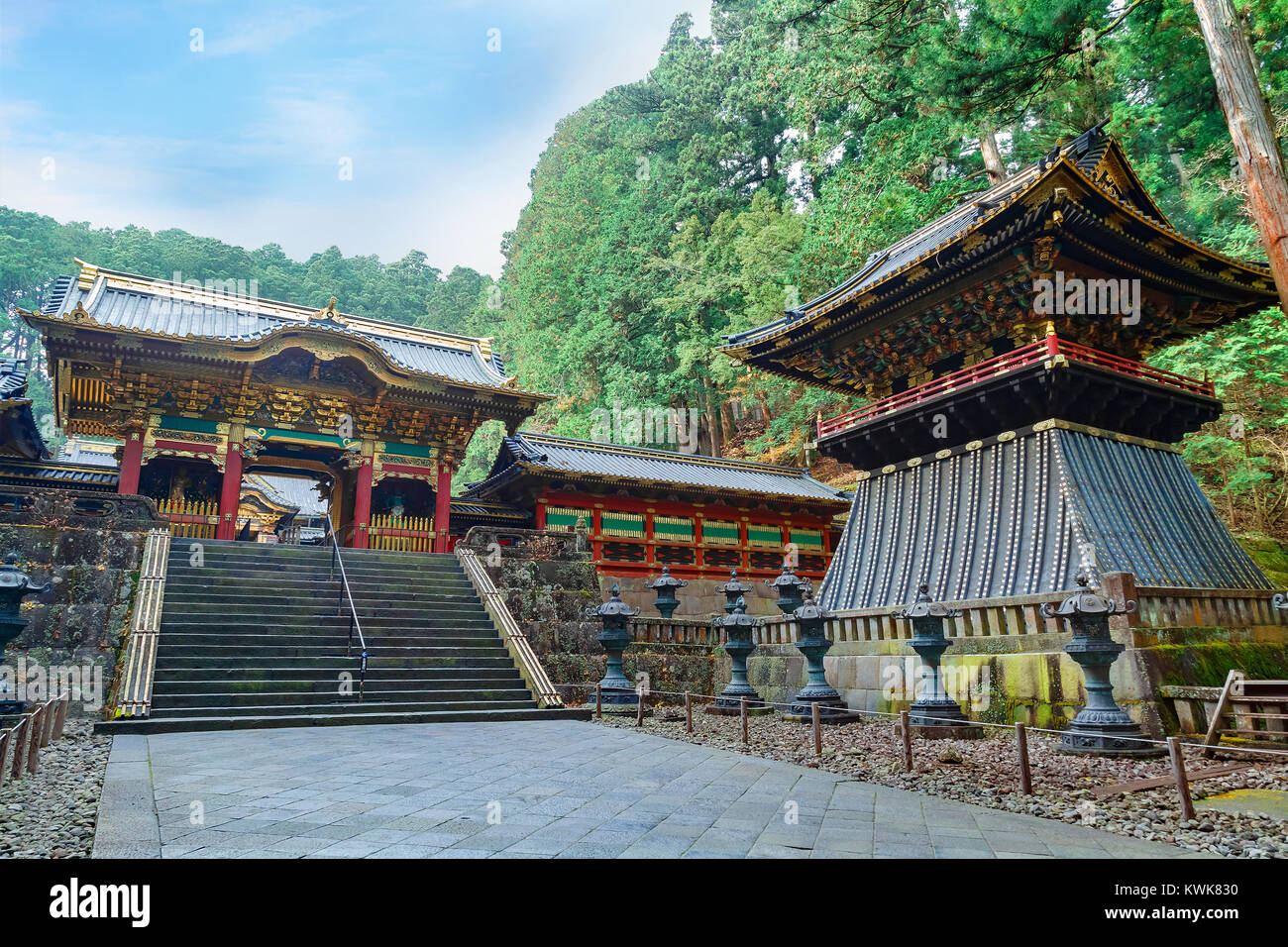 Yashamon Gate with a Belfry at Taiyuinbyo - the Mausoleum of Shogun ...