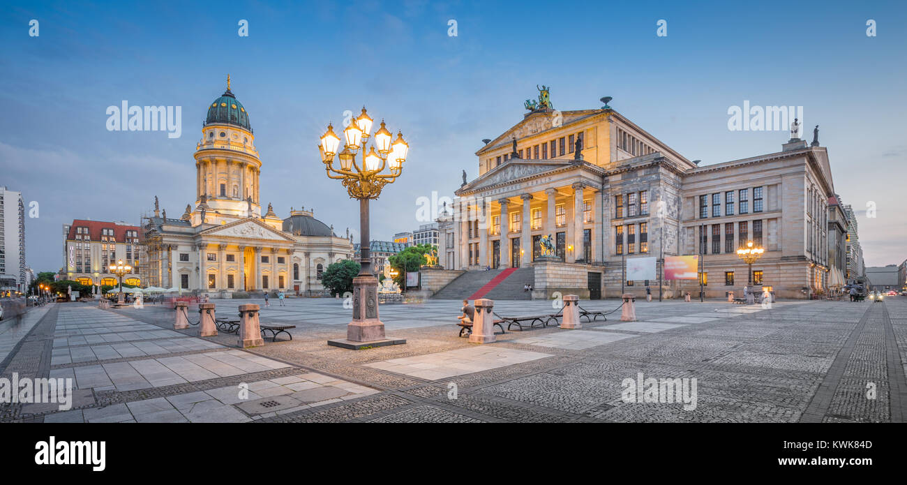 Panoramic view of famous Gendarmenmarkt square with Berlin Concert Hall ...