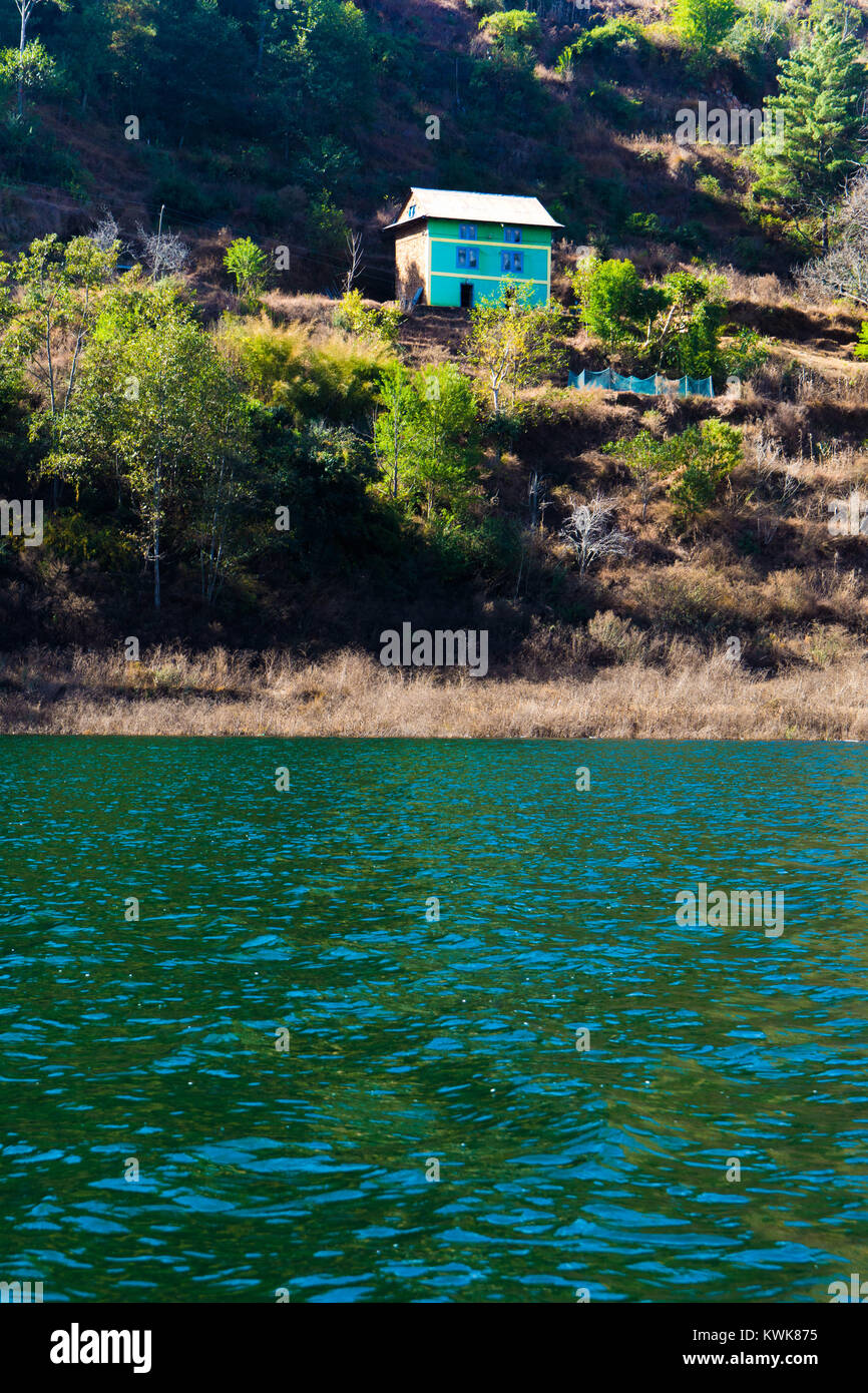 Beautiful Village Lake and Boat Stock Photo - Alamy