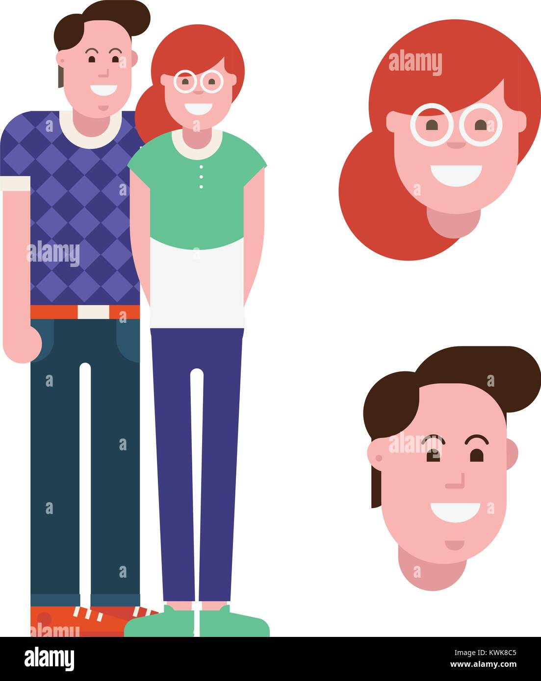 Loving Couple Vector Illustration Stock Vector Image & Art - Alamy