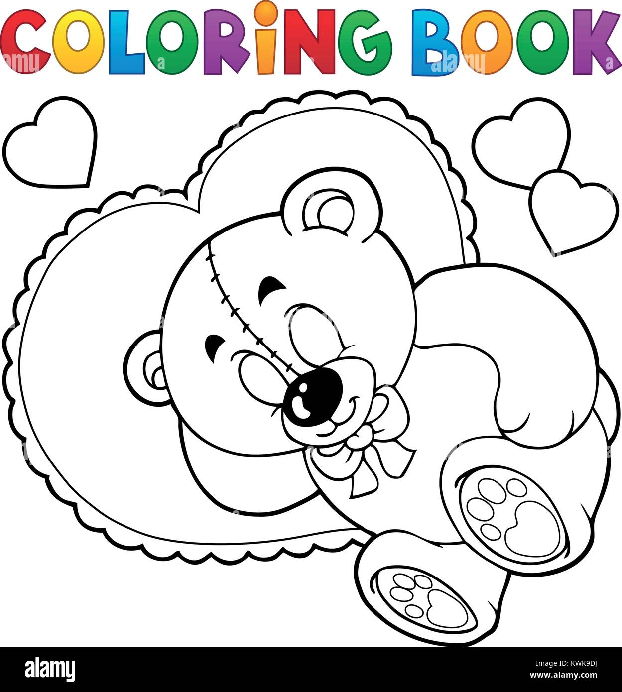 Coloring book teddy bear theme 2 - eps10 vector illustration Stock ...