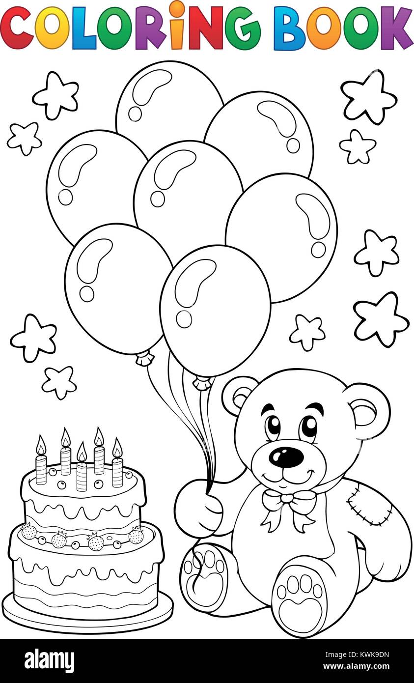 Coloring book teddy bear theme 4 - eps10 vector illustration Stock ...