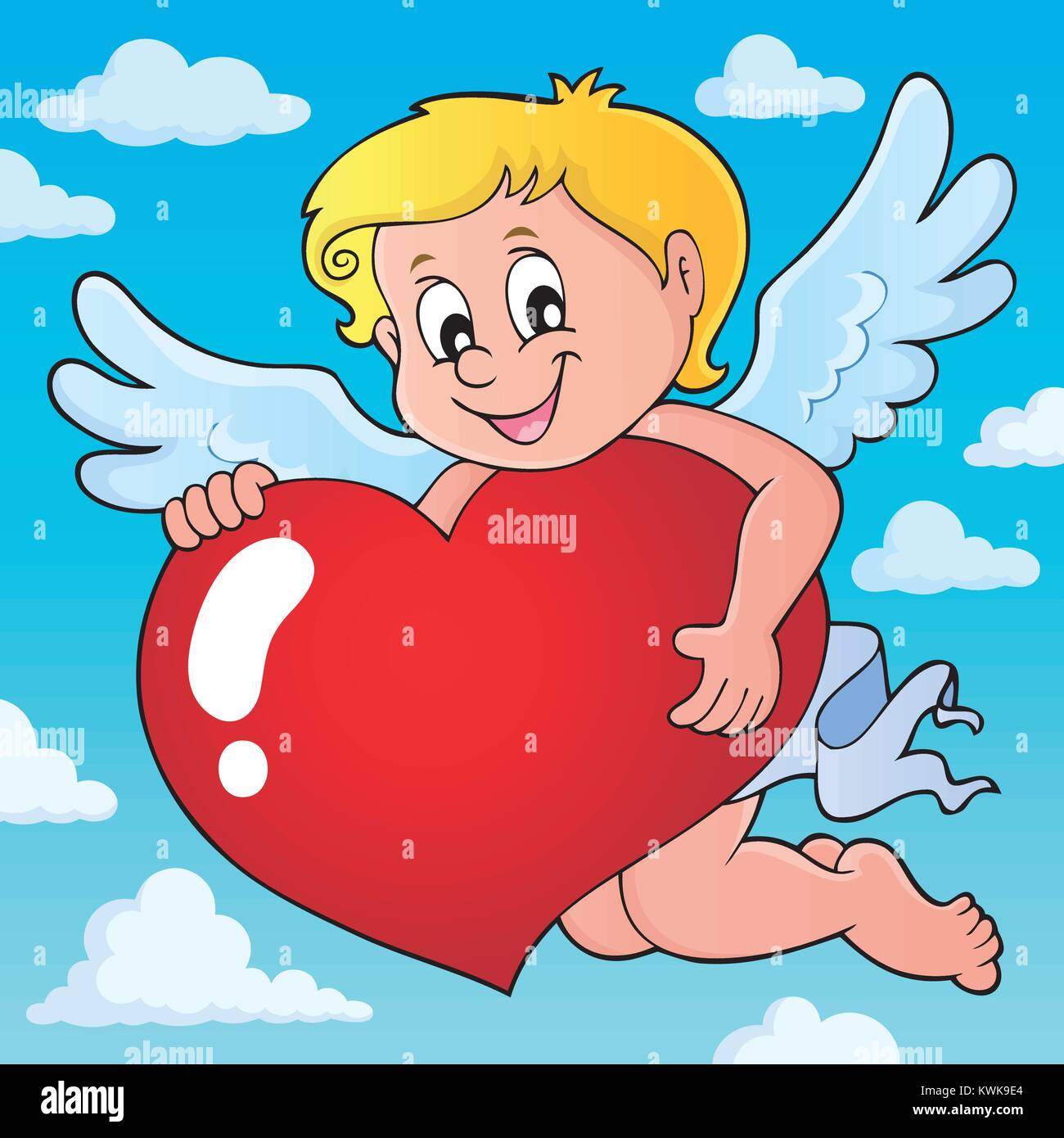Cupid holding stylized heart image 2 - eps10 vector illustration Stock ...