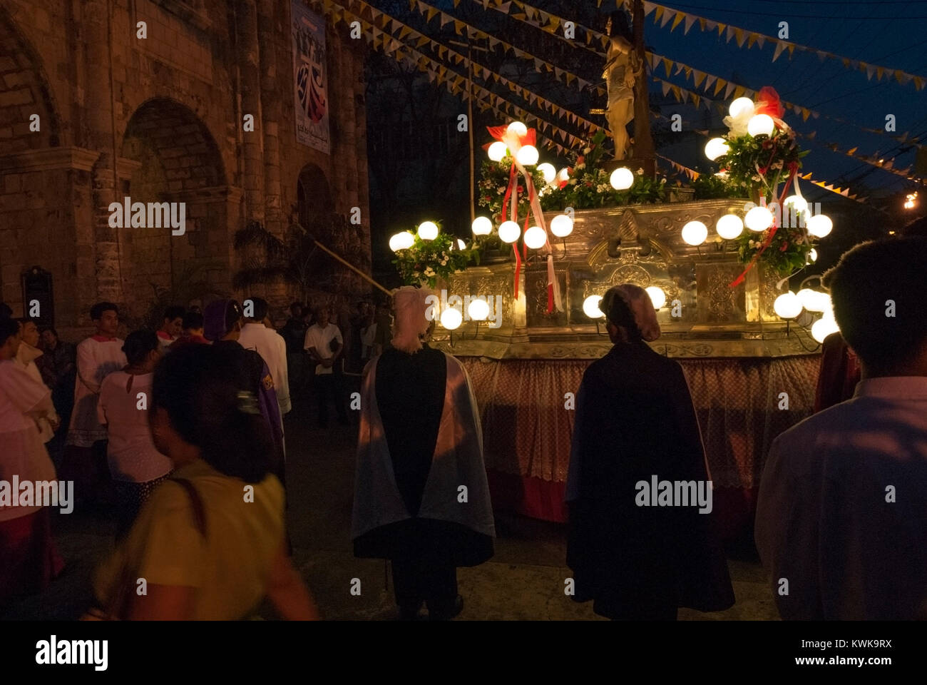 Catholic procession in The San Sebastian Cathedral. Bacolod ...