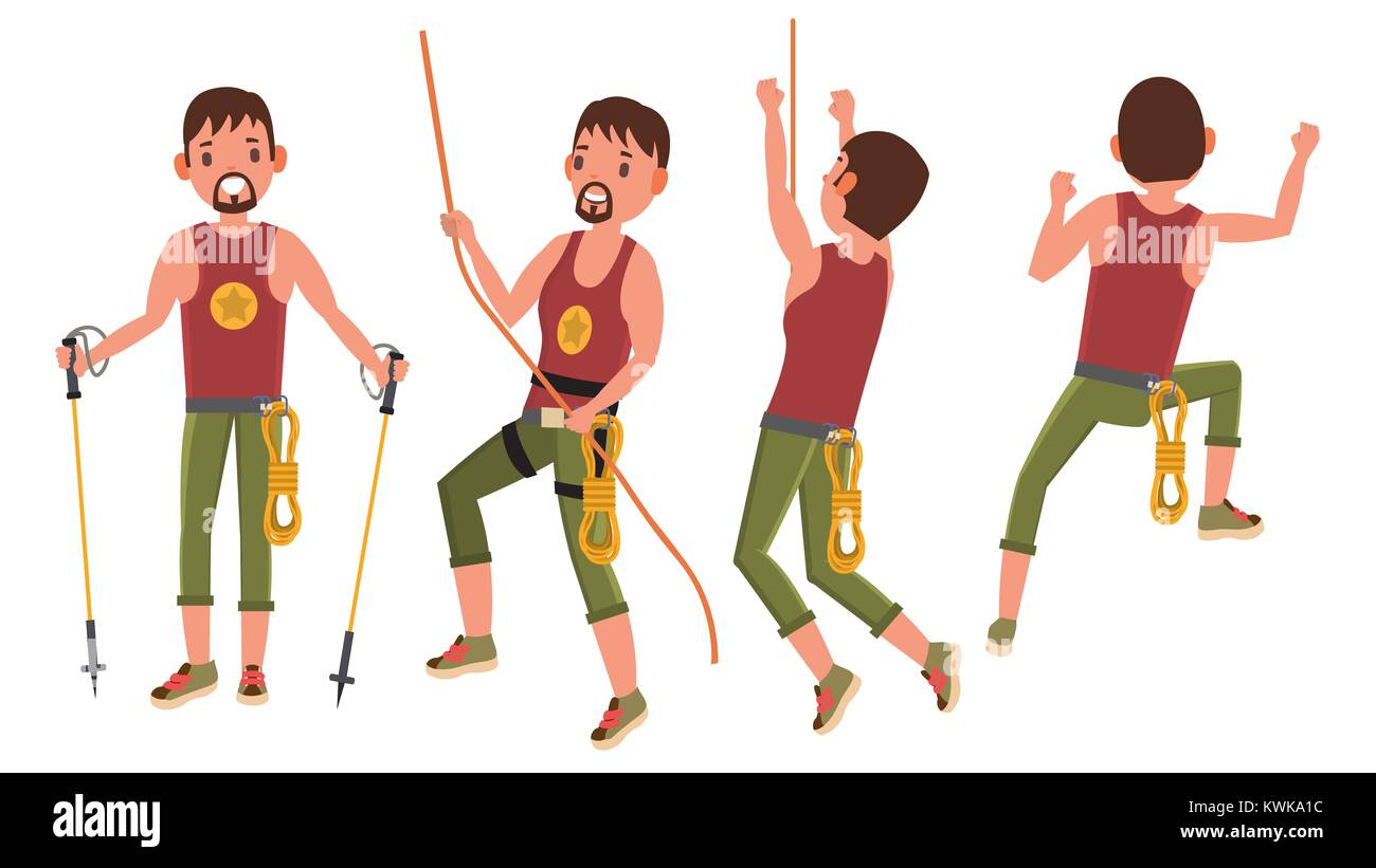 Rock Climber Cartoon Design Stock Photos & Rock Climber Cartoon Design ...