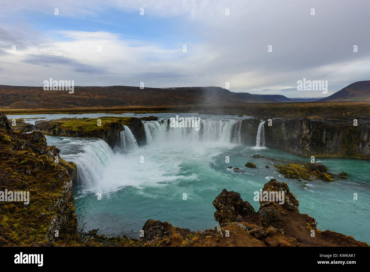Godafoss, waterfall of the gods, is one of the most spectacular ...