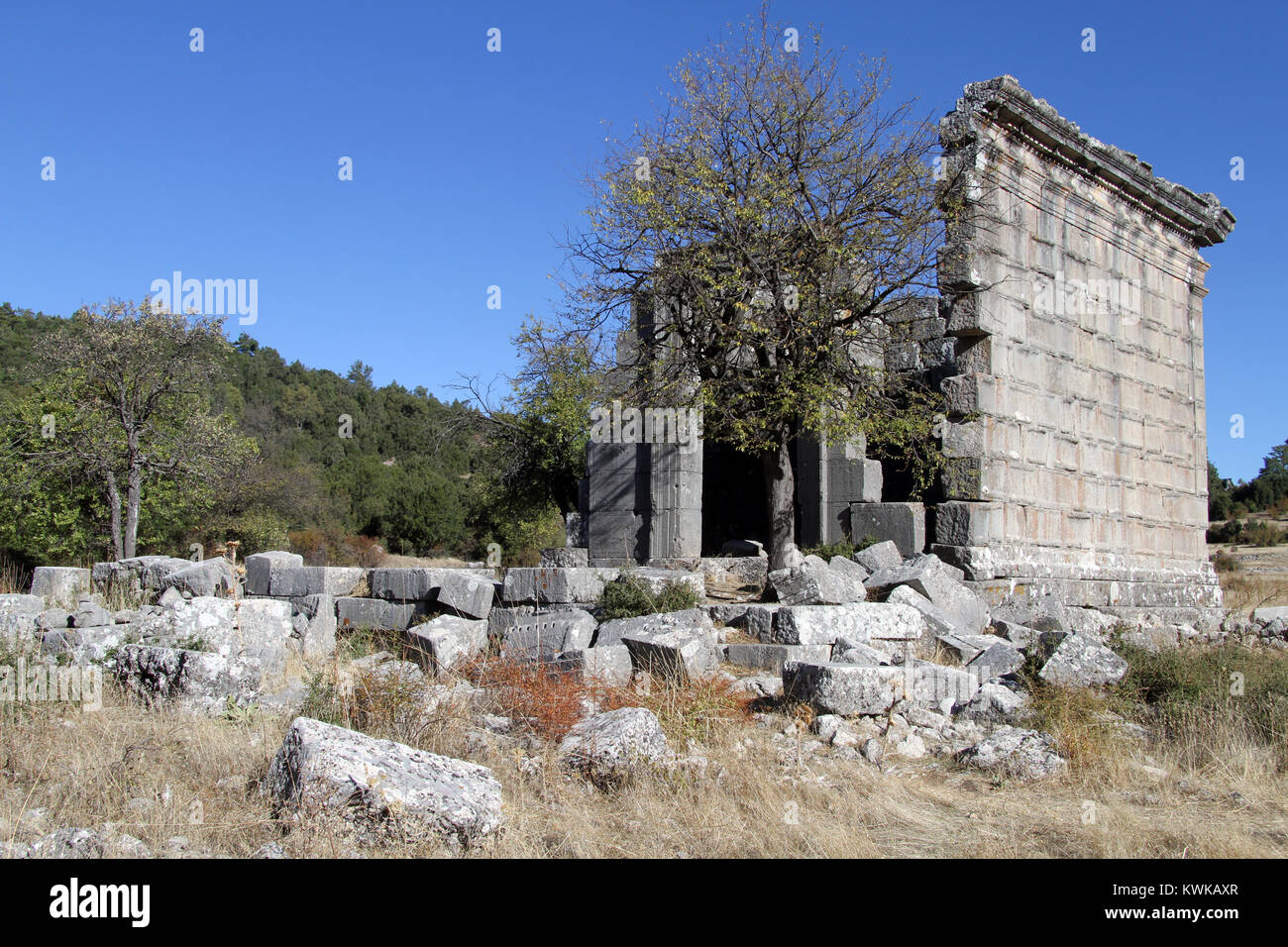Ruins of temple of All Emperiors in Adada, Turkey Stock Photo - Alamy