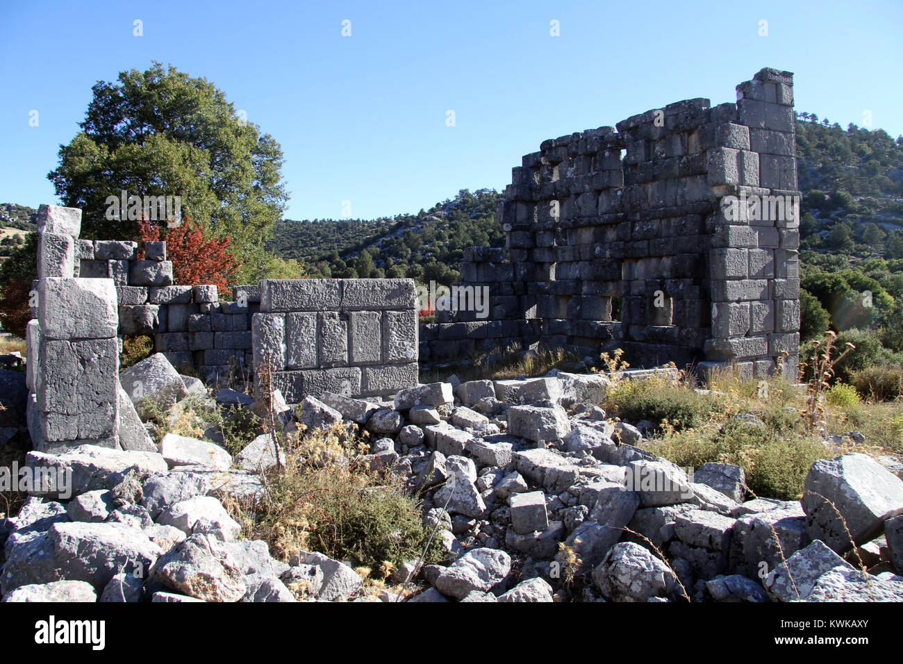 Ruins of ancient temple in Adada, Turkey Stock Photo - Alamy
