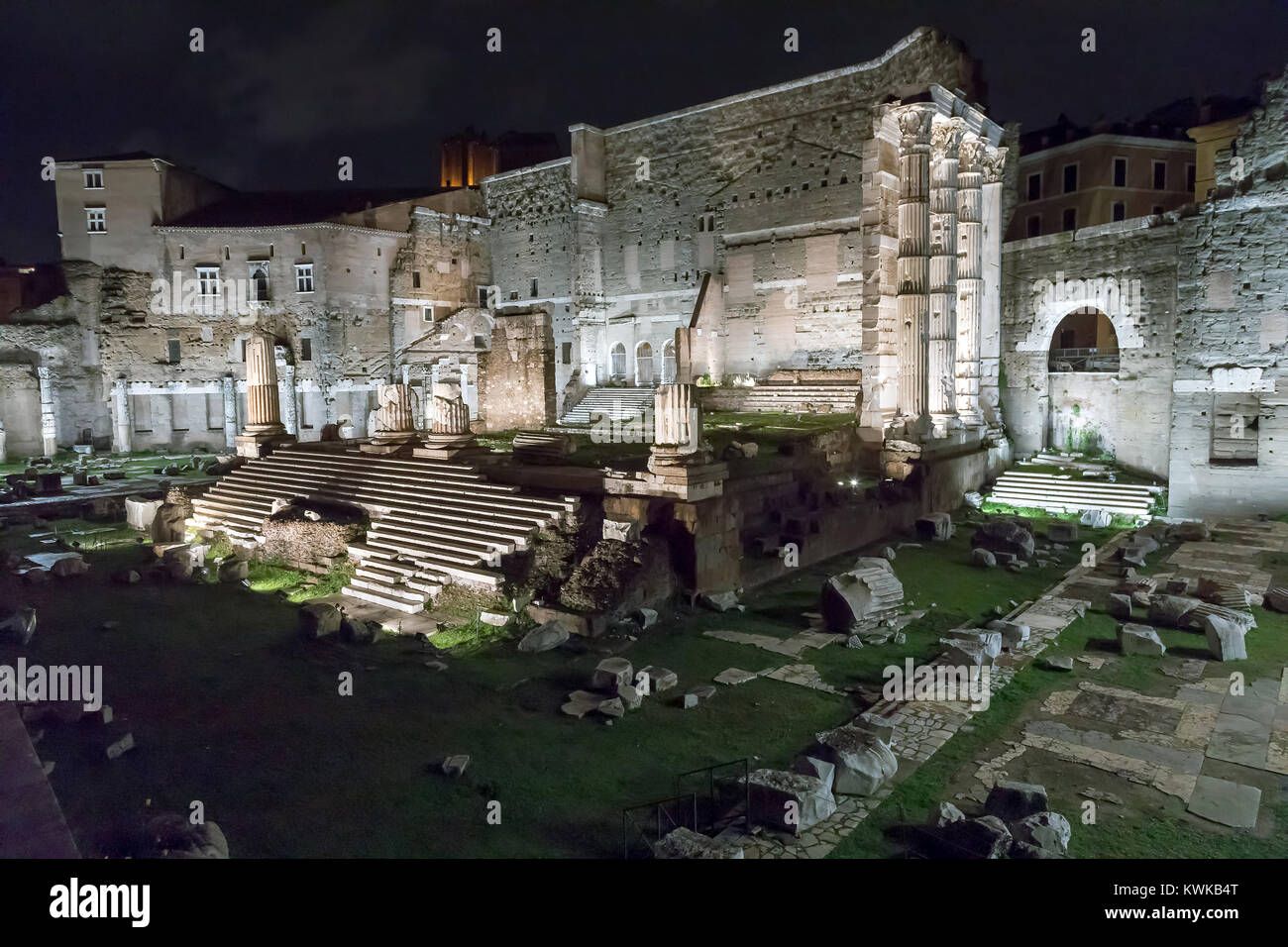 The remains of the Forum of Augustus, are visible the background sector ...