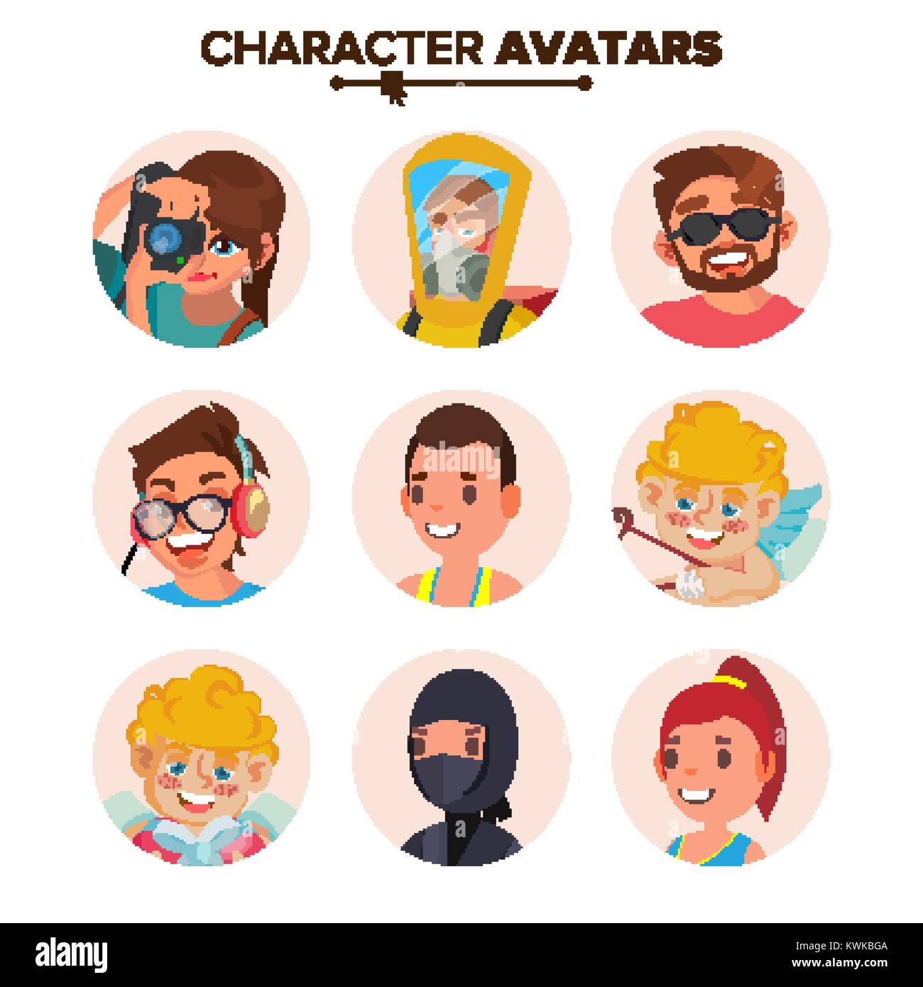 Character People Avatar Set Vector. Face, Emotions. Default Avatar ...