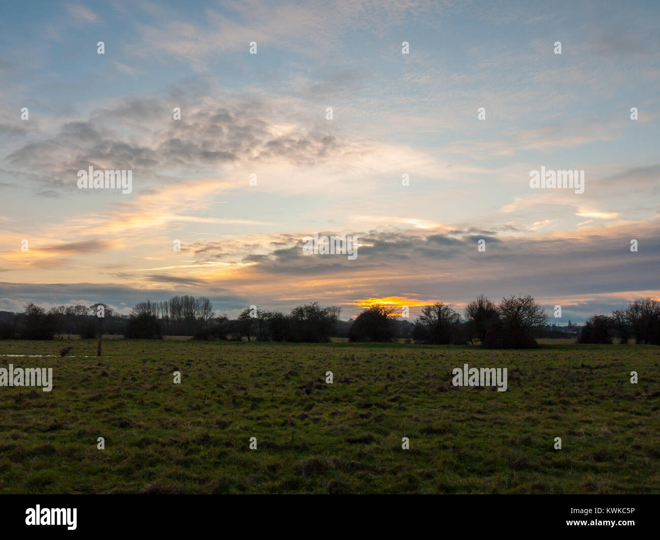 empty wet grass field low light sunset landscape dedham plain empty no ...