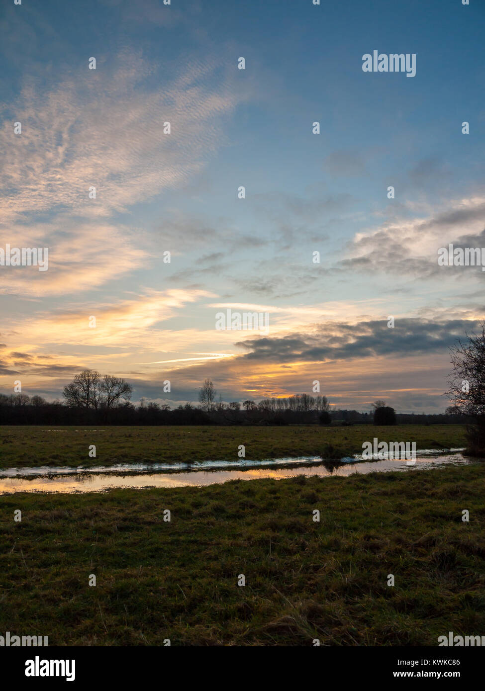 empty wet grass field low light sunset landscape dedham plain empty no ...