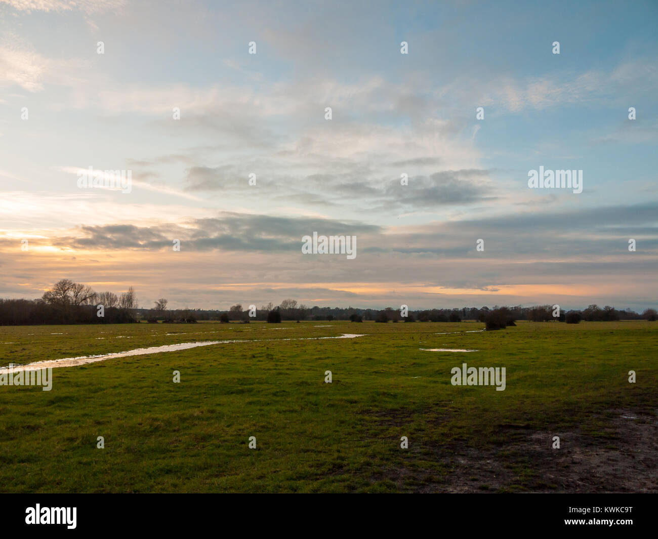 empty wet grass field low light sunset landscape dedham plain empty no ...