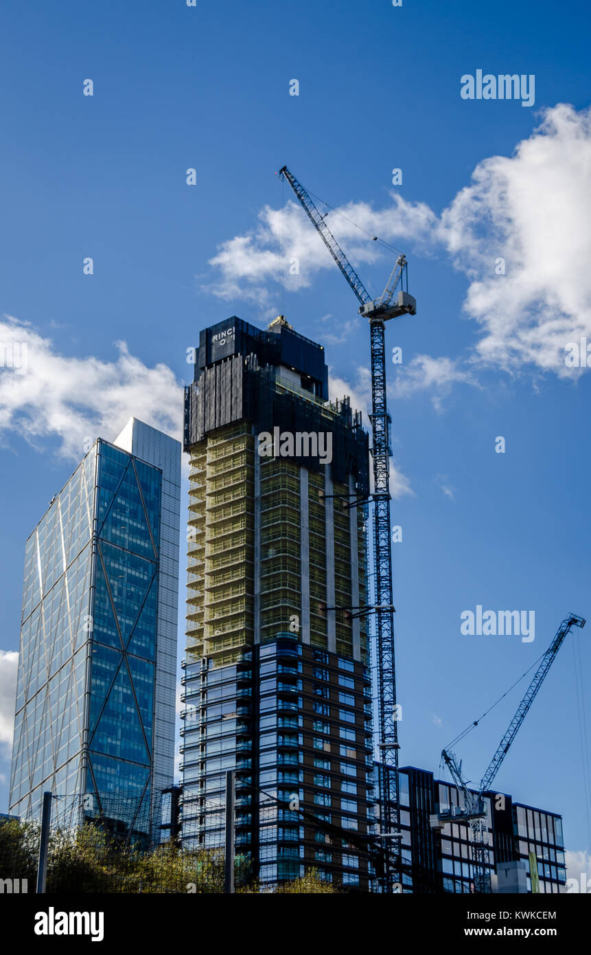 Constuction towers in London Stock Photo - Alamy