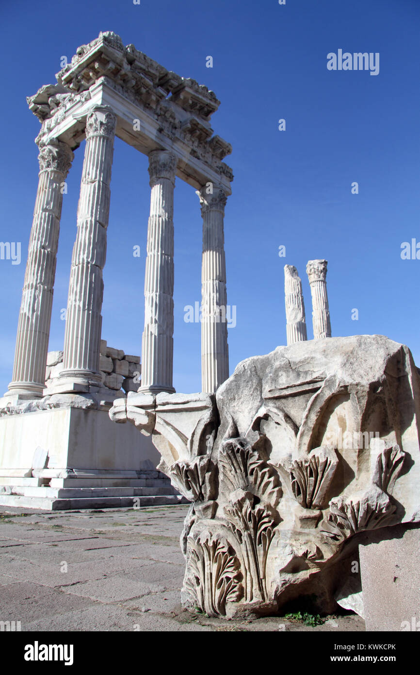 Ruins of ancient Trajan temple in Pergam, Turkey Stock Photo - Alamy