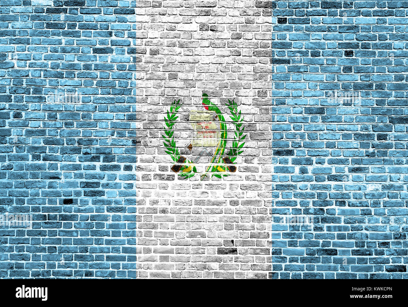 Flag of Guatemala painted on brick wall, background texture Stock Photo ...