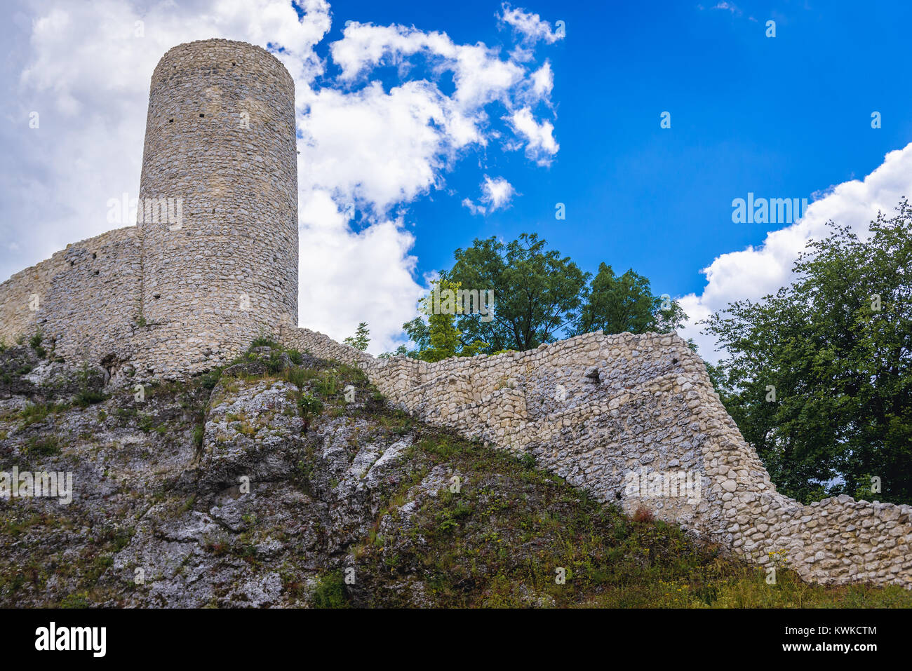 Main tower of castle in Smolen village, part of the Eagles Nests castle ...