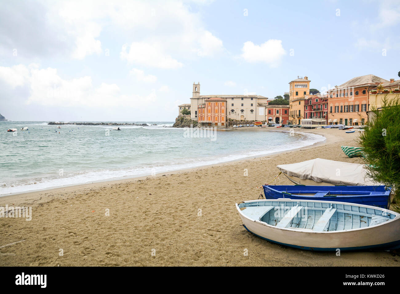 Sestri Levante on the Italian Riviera, Liguria: View of historic old ...